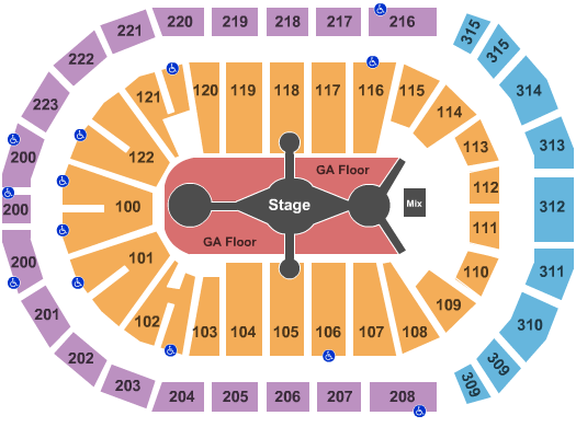 Bridgestone Arena Seating Chart With Rows Interactive