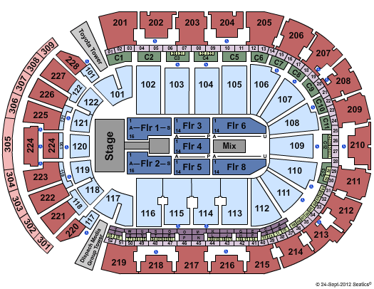 Nationwide Arena Detailed Seating Chart Section 101 Row Aa